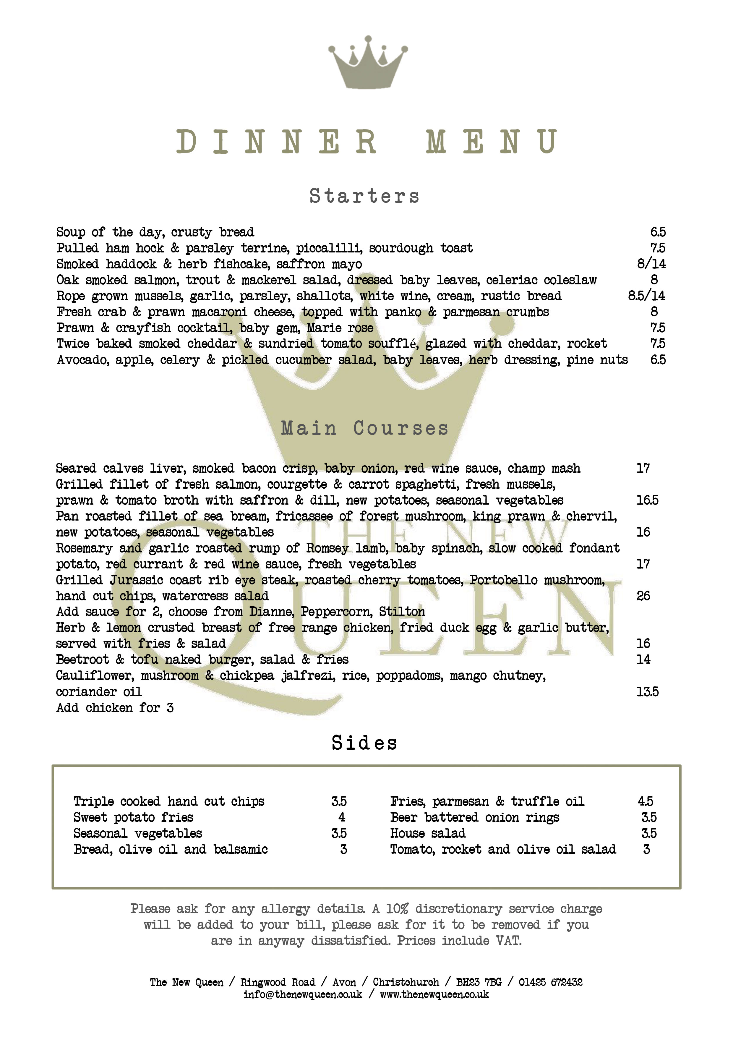 Food & Drink | The New Queen Inn